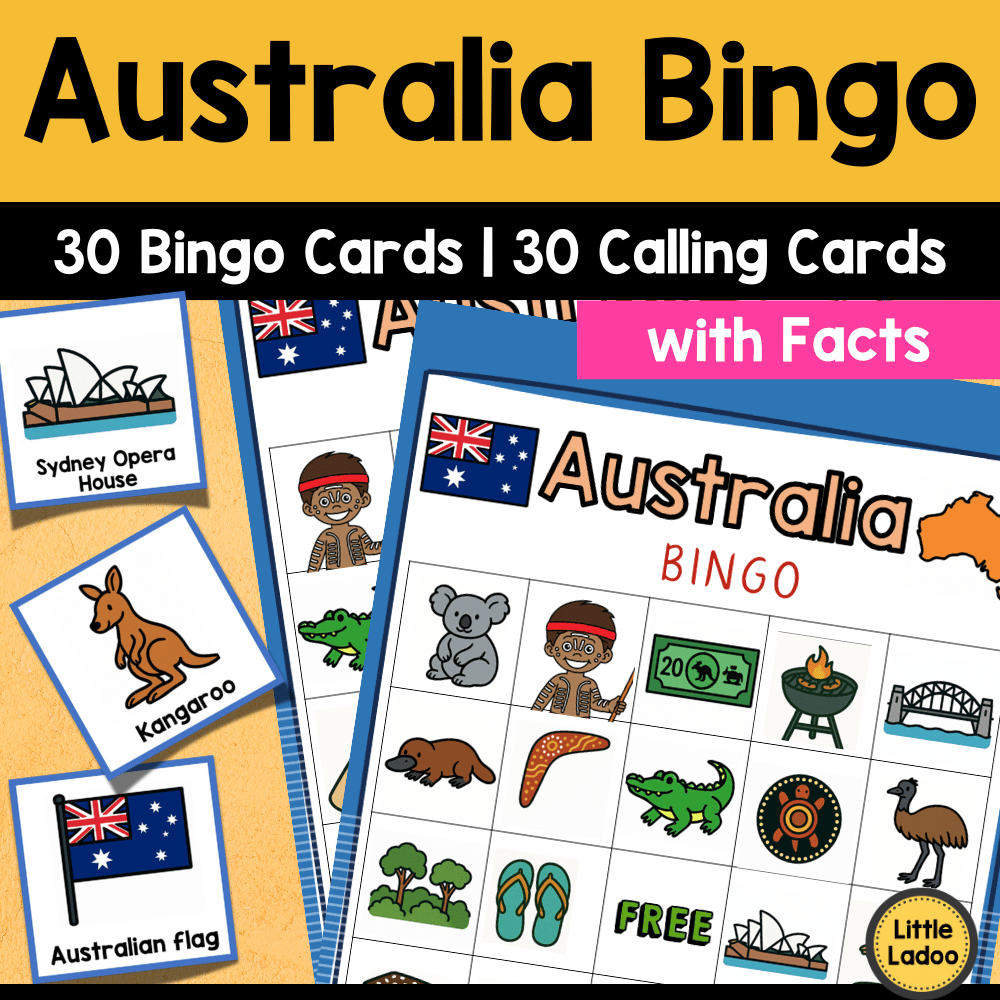 Australia Bingo Printable – LittleLadoo