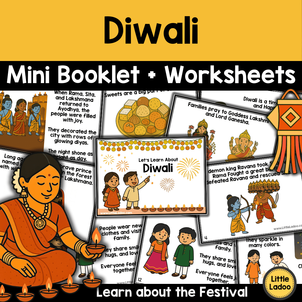 Diwali Mini Booklet + Worksheets – LittleLadoo