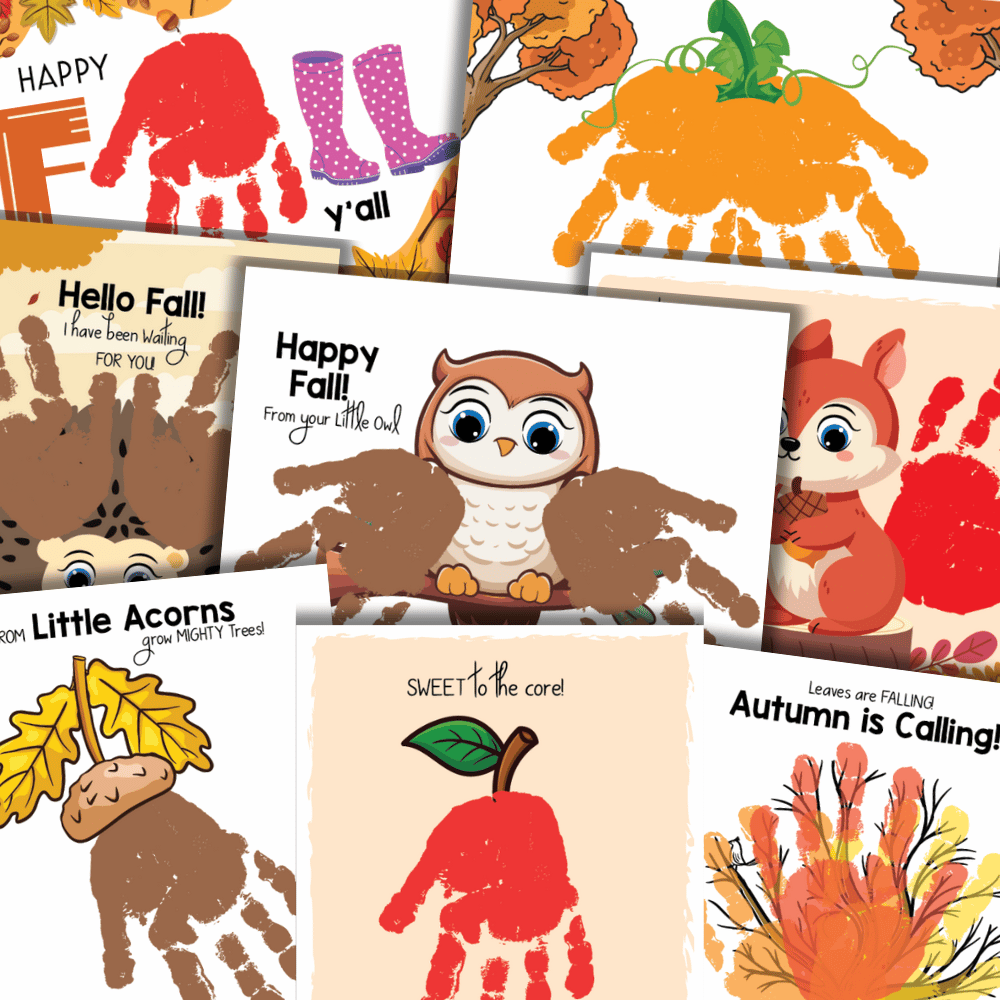 Fall Handprint Art Printable { 8 Designs } – LittleLadoo