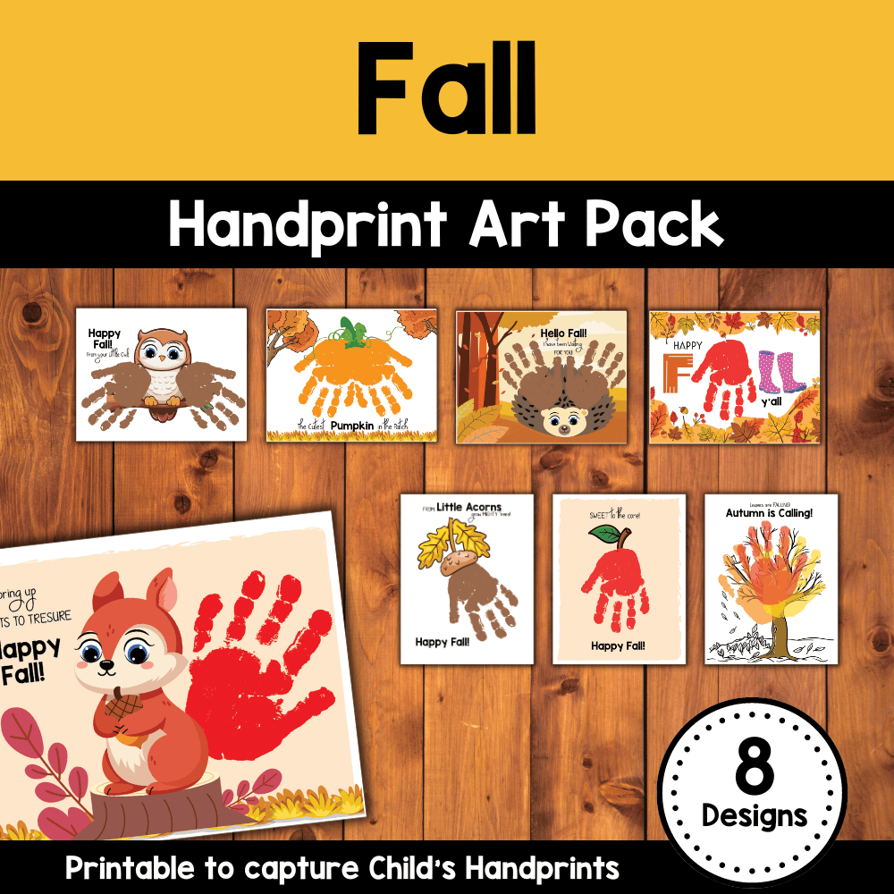 Fall Handprint Art Printable { 8 Designs } – LittleLadoo