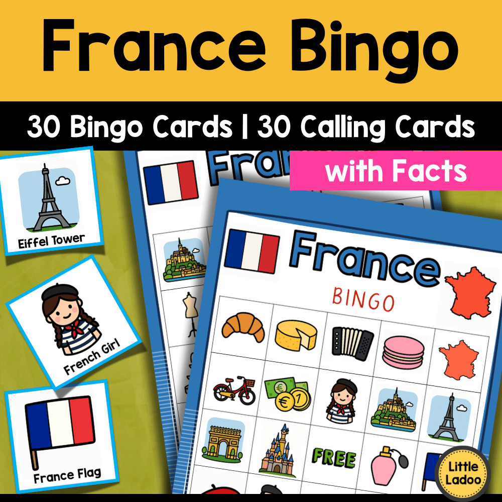 France Bingo Printable – LittleLadoo