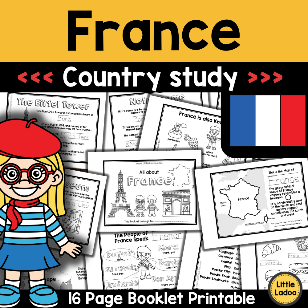 France Country Study Booklet Printable – LittleLadoo