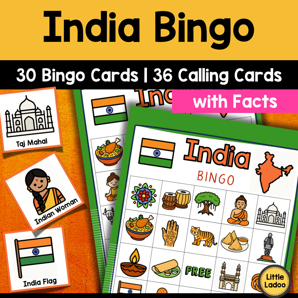 India Bingo Printable – LittleLadoo