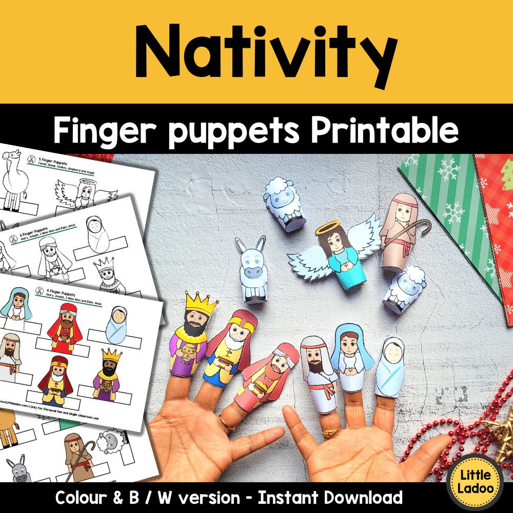 Nativity Finger Puppets Printable – LittleLadoo