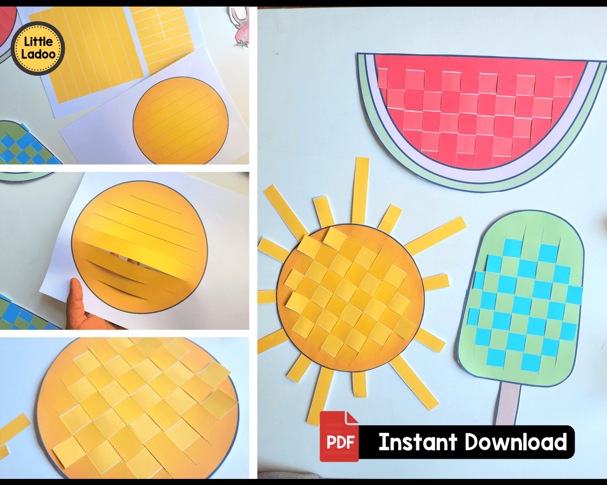 Summer Cut and Paste Craft - Ice cream, Coconut and Boat Craft Template ...