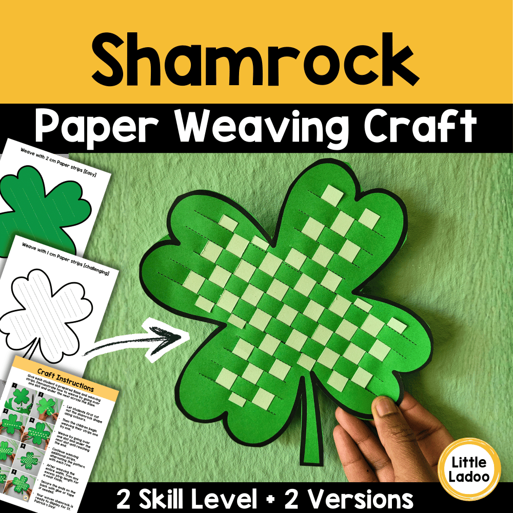 Shamrock Paper Weaving Craft | St Patrick’s Day Fine Motor Activity ...