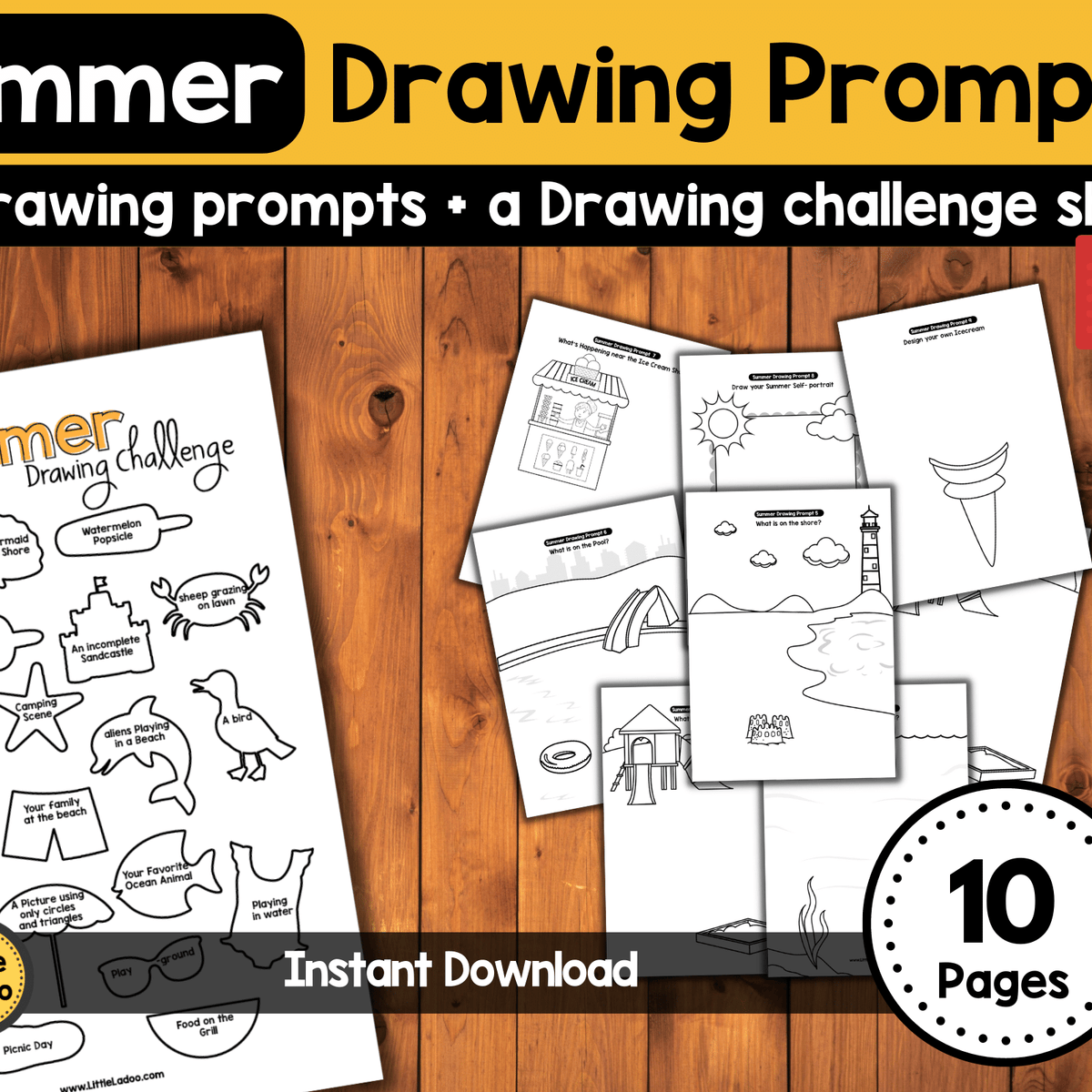 Summer Drawing Prompts – LittleLadoo