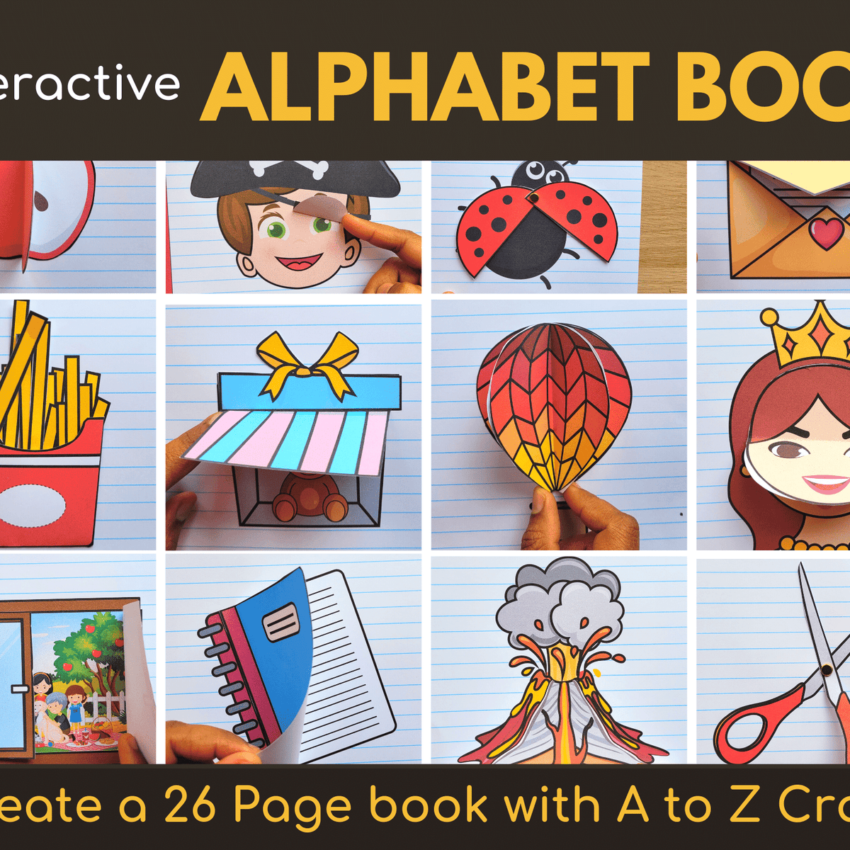 Interactive Alphabet Book {26 Easy Letter Crafts} – LittleLadoo