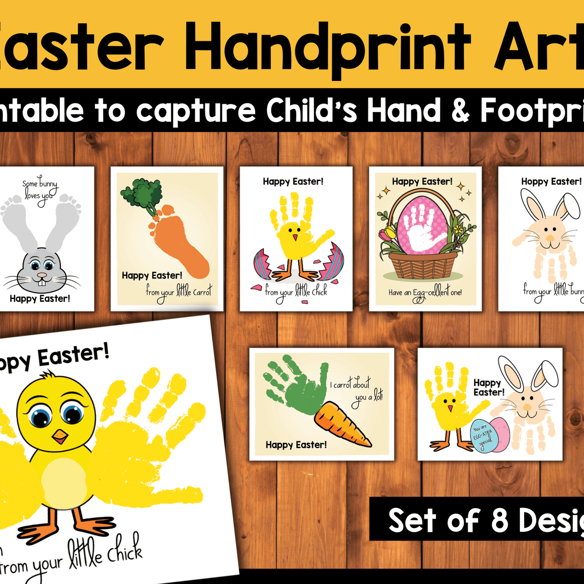 Easter Handprint Art Printable {8 Designs} – LittleLadoo