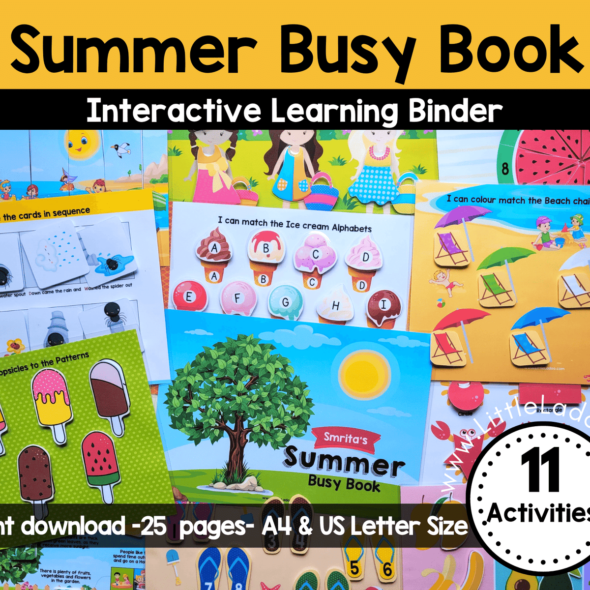 Summer Busy Book Printable {11 Activities} – LittleLadoo