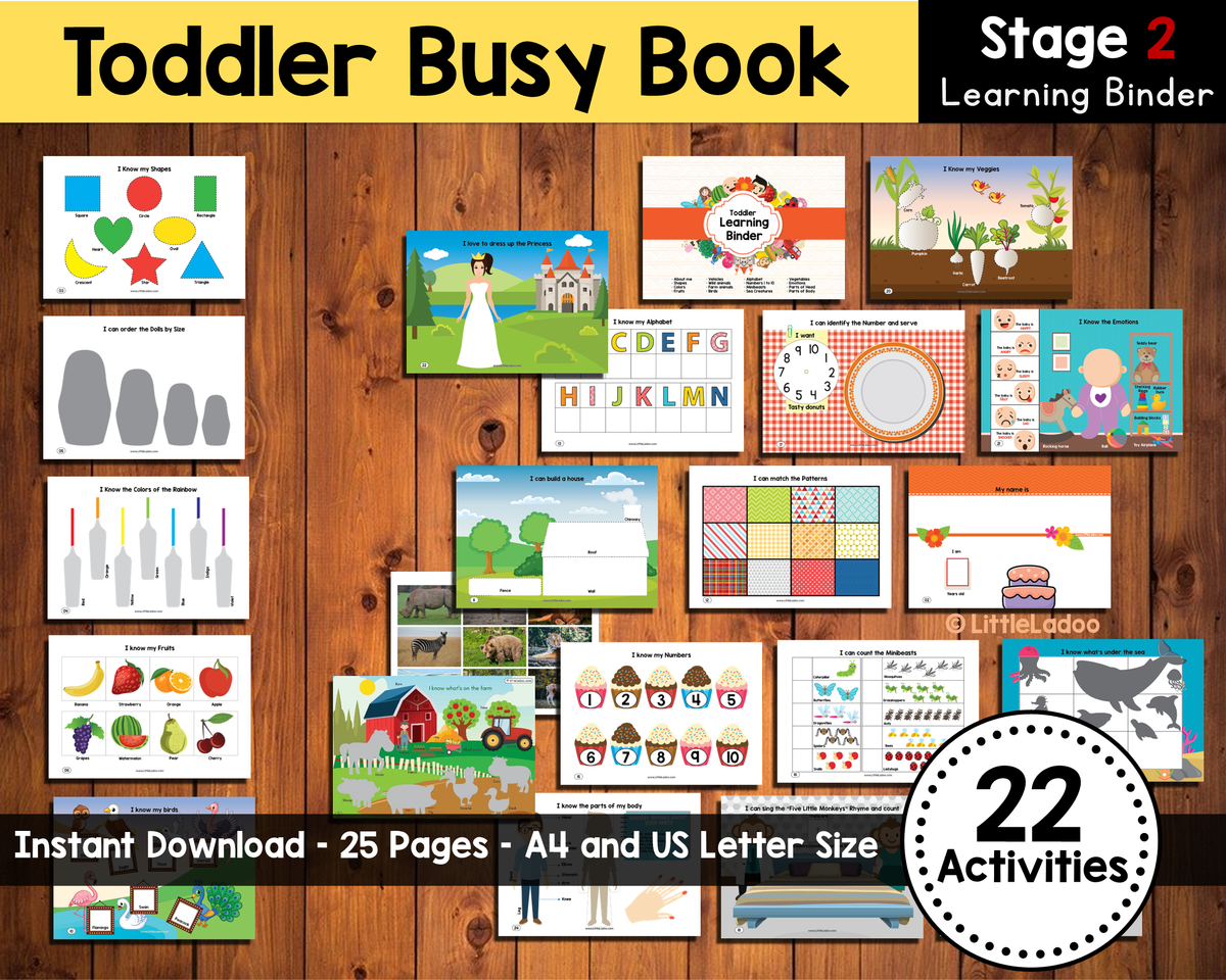 Toddler Busy Book {22 Activities} – LittleLadoo