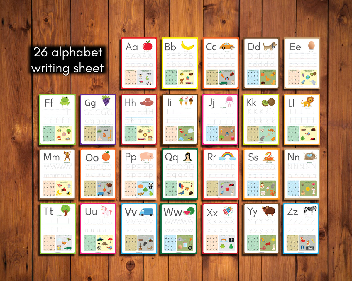 Alphabet Worksheets {26 + 7 Pages} – LittleLadoo