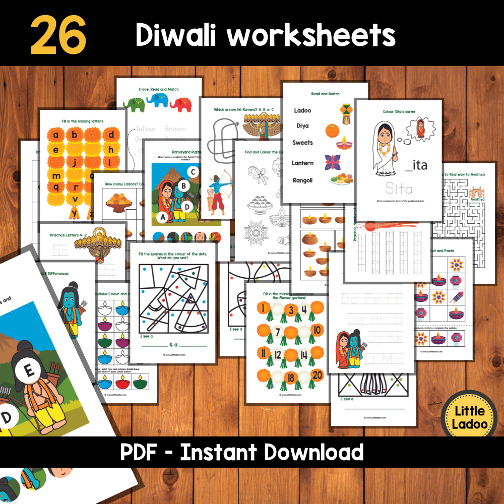 Diwali Activity Bundle Printable – LittleLadoo