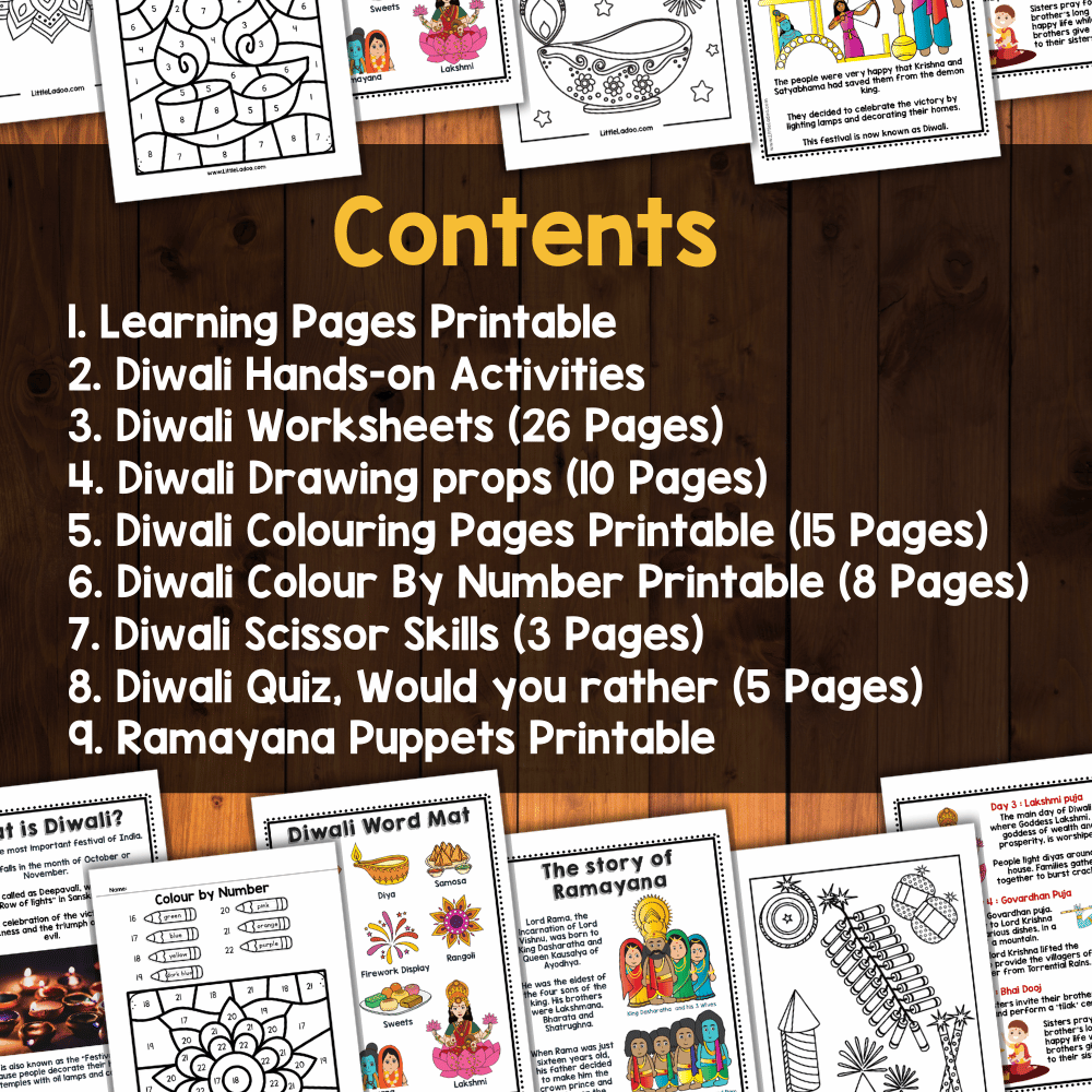 Diwali Activity Bundle Printable – LittleLadoo
