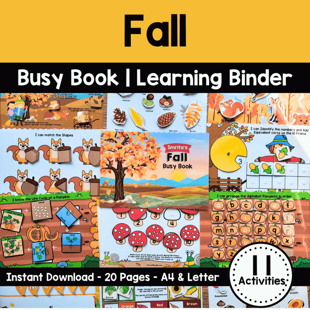 Fall Busy Book Printable {11 Activities} – LittleLadoo