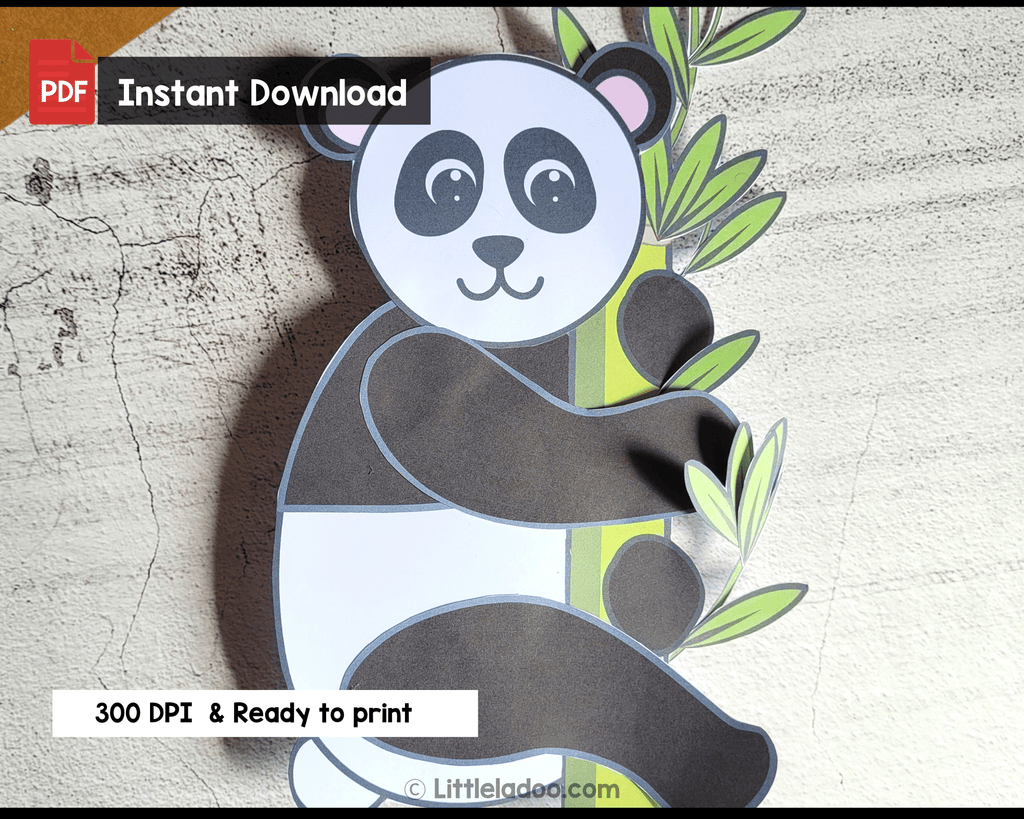 Giant panda Cut and Paste Craft Template – LittleLadoo
