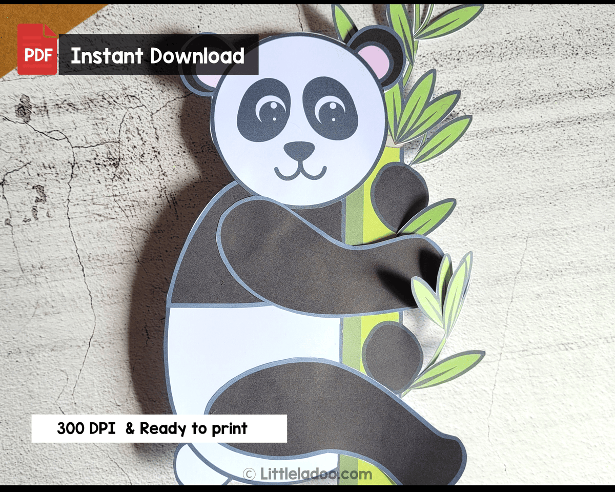 Giant panda Cut and Paste Craft Template – LittleLadoo