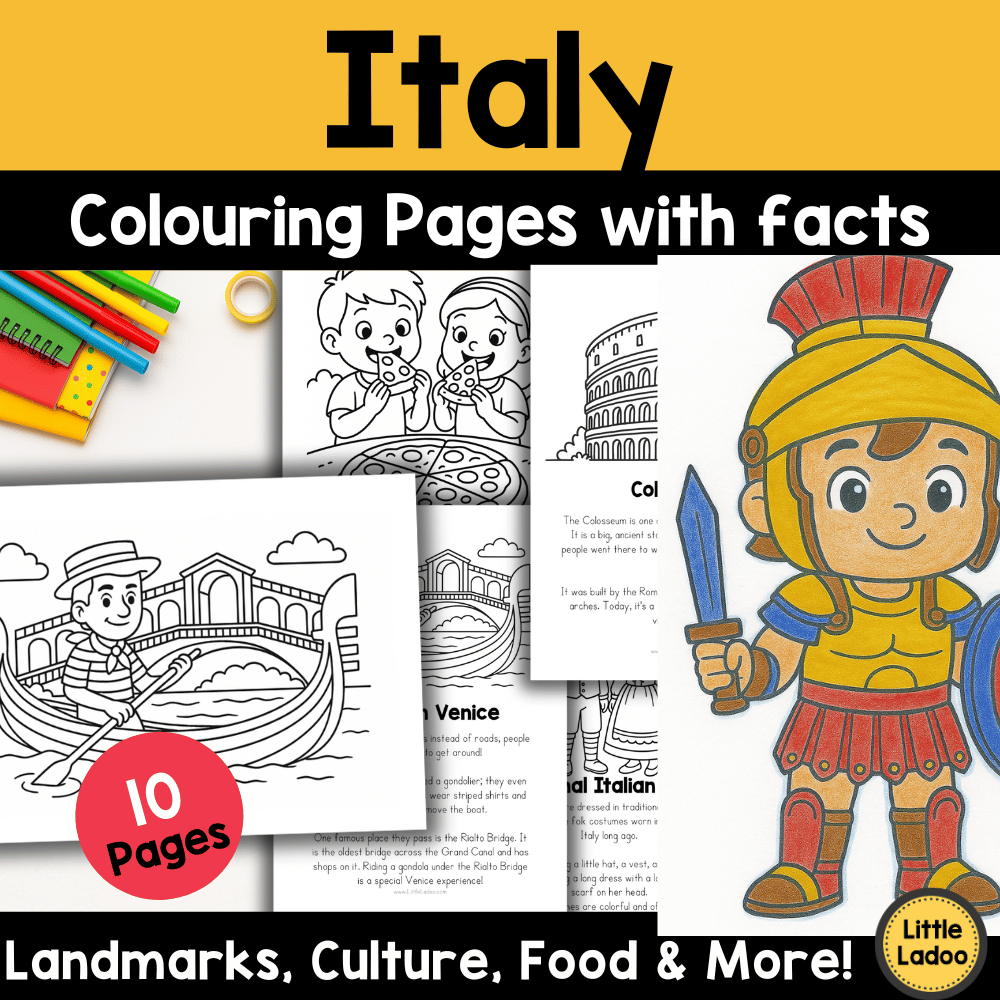 Italy Colouring Pages with Fun Facts – LittleLadoo