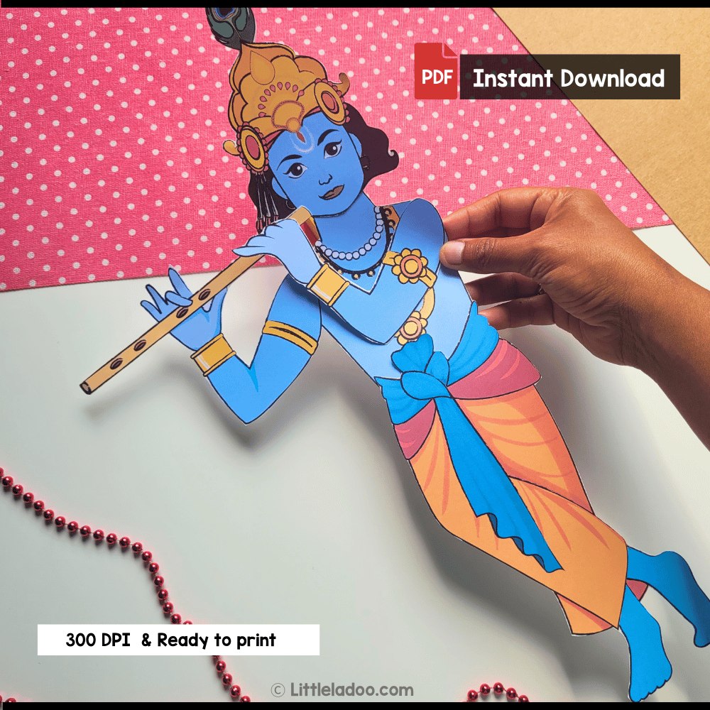 Lord Krishna Cut and Paste Craft Printable – LittleLadoo