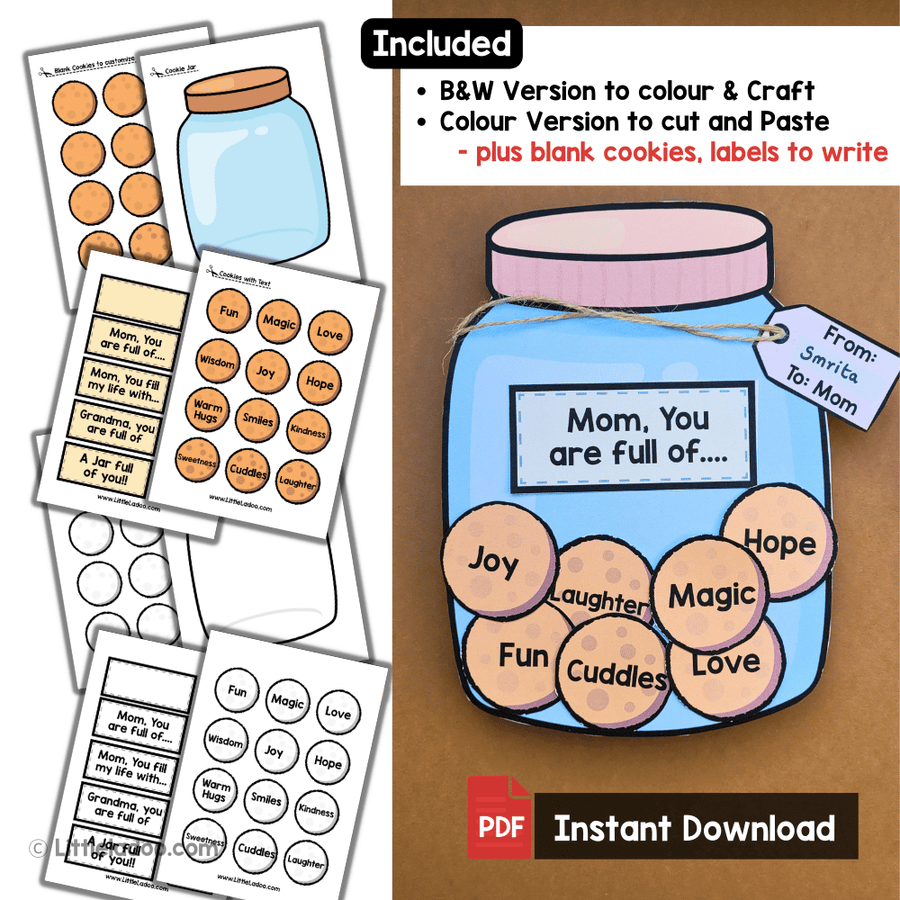 Mother's Day Cookie Jar Craft – LittleLadoo