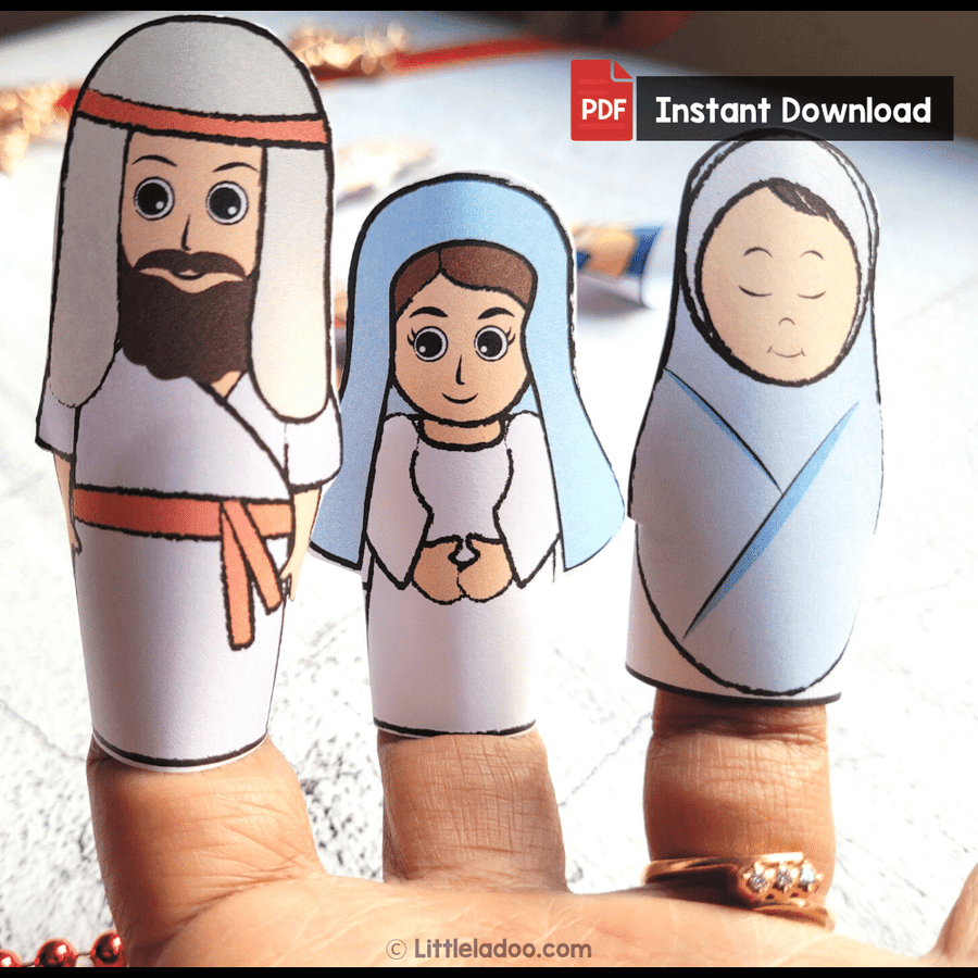 Nativity Finger Puppets Printable – LittleLadoo