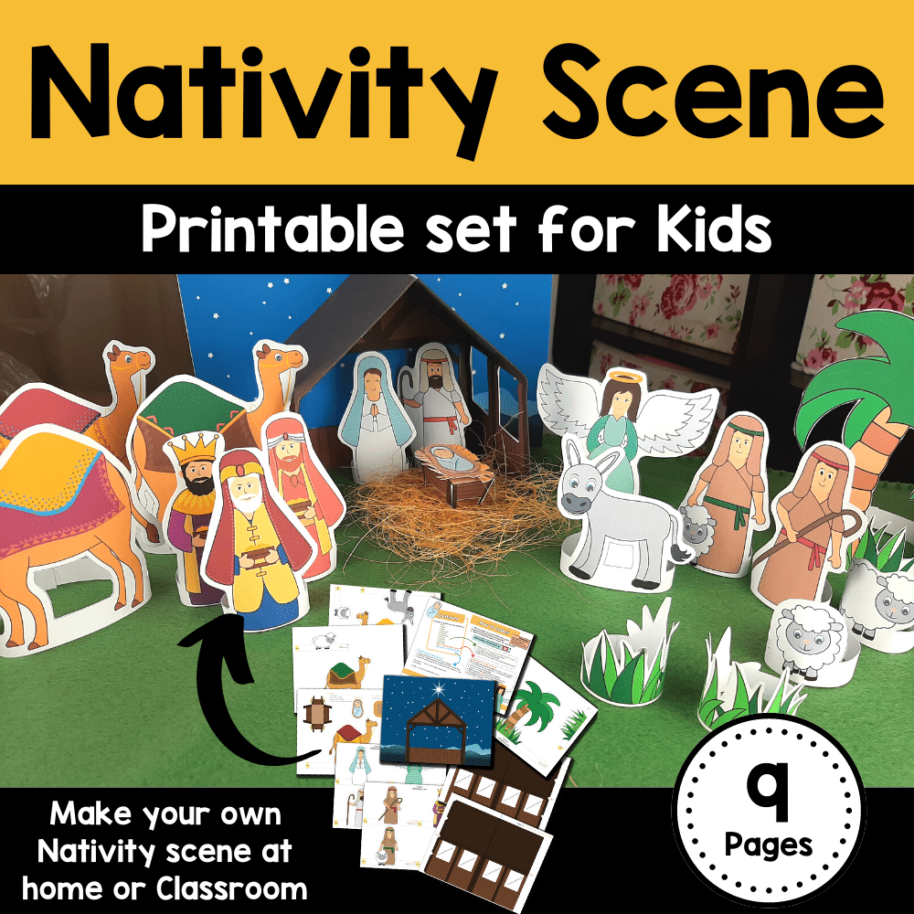 Printable Nativity Scene for Kids – LittleLadoo