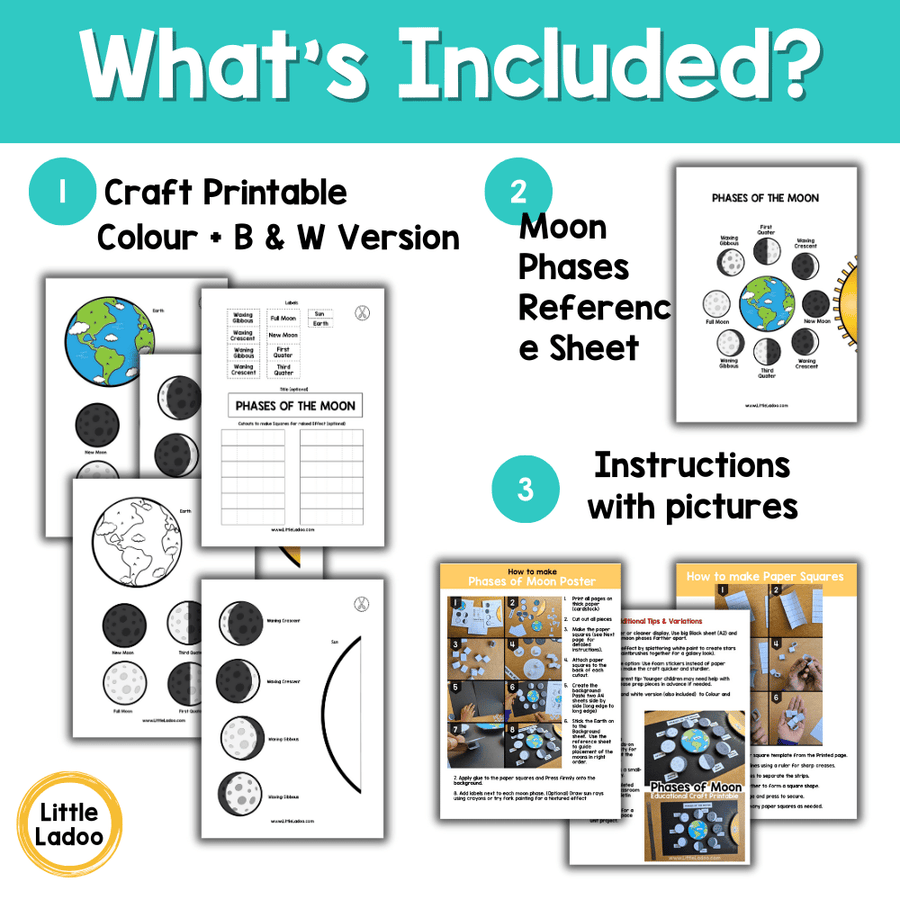 Phases of the Moon Craft Printable | Hands-On Science Activity | Space ...