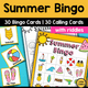 Summer Bingo Printable - 30 Bingo Mats + Riddle calling cards – LittleLadoo