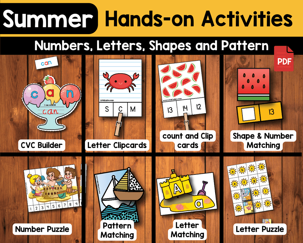 Summer Hands-on Activities Printable - Pack of 8 Math/ ELA Activities ...