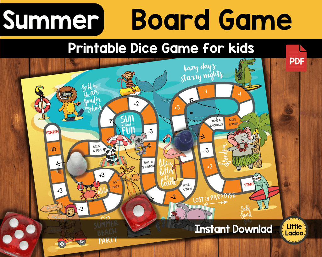 Summer Board Game Printable – LittleLadoo