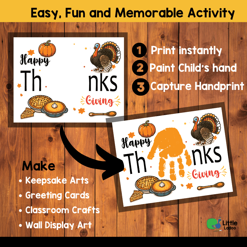 Thanksgiving Handprint Art Printable { 8 Designs } – LittleLadoo