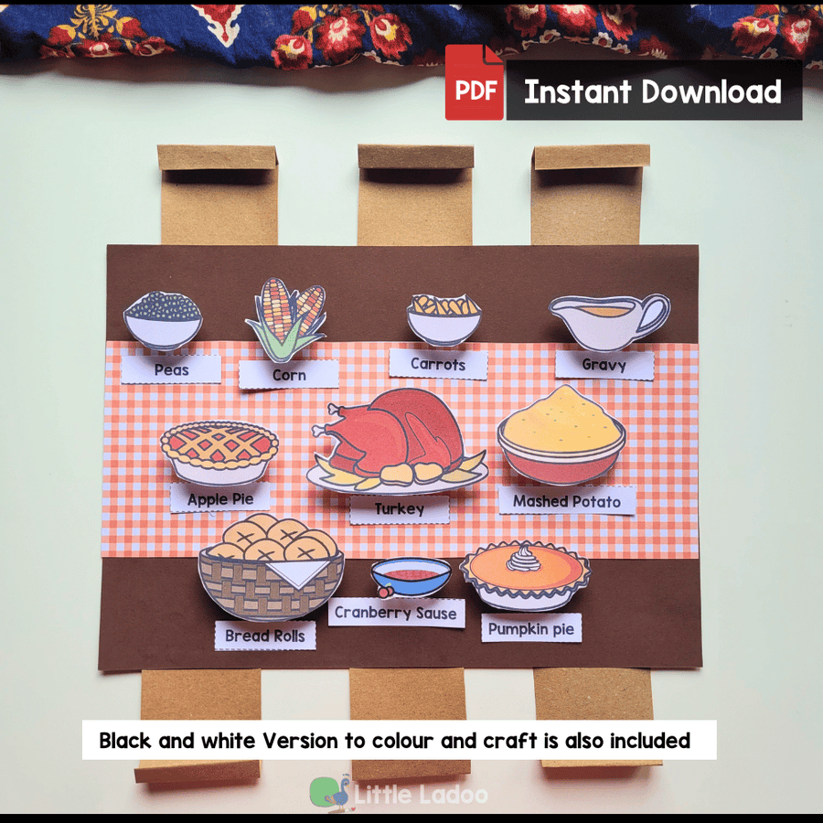 Thanksgiving Dinner Craft Printable – LittleLadoo