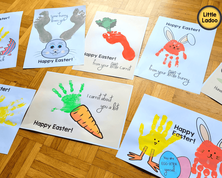 Easter Handprint Art Printable {8 Designs} – LittleLadoo