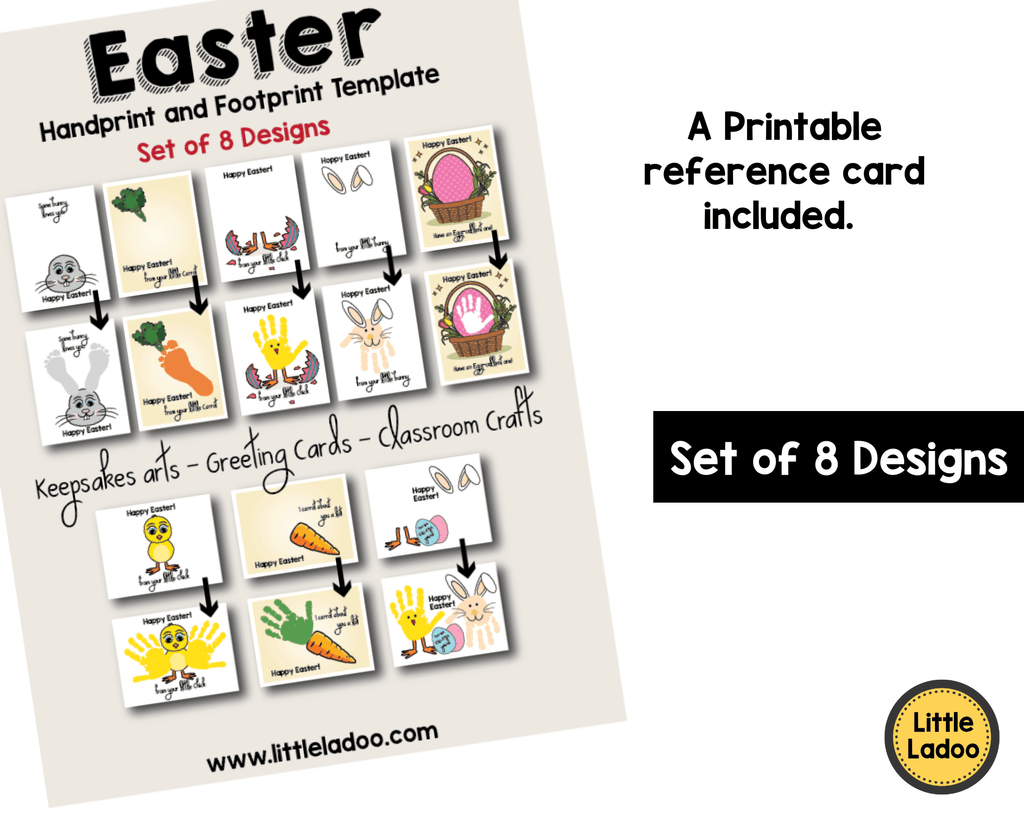 Easter Handprint Art Printable {8 Designs} – LittleLadoo
