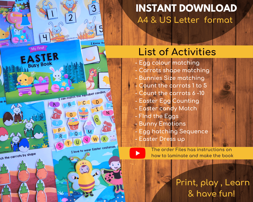 Easter Busy Book {11 Activities} – LittleLadoo