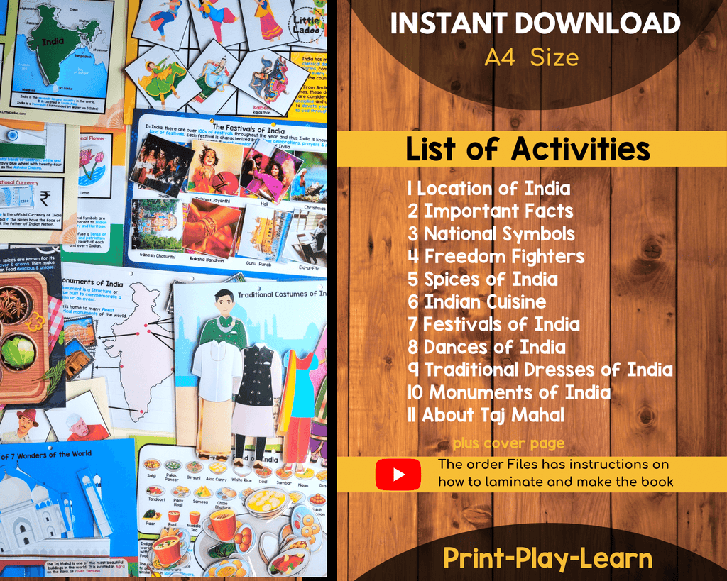 India Busy book { 11 Activities } – LittleLadoo