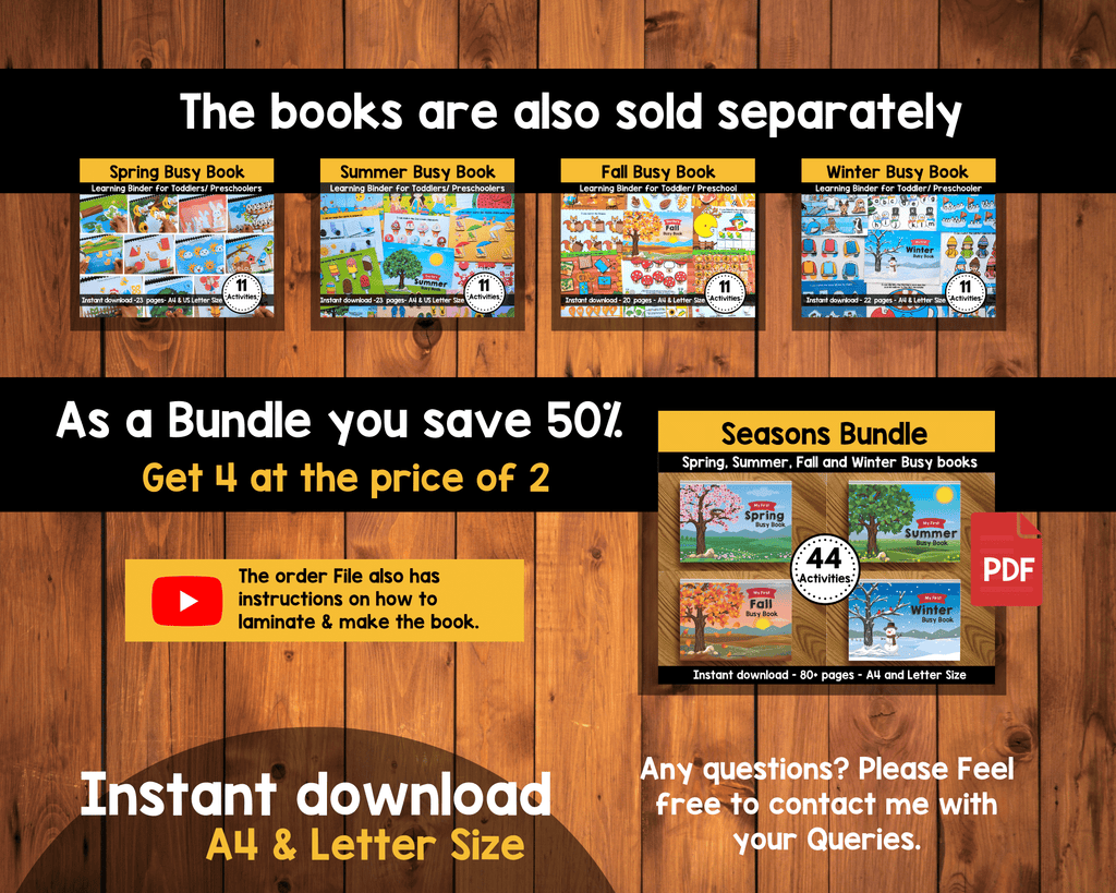Seasons Busy Book Bundle { 44 Activities } – LittleLadoo