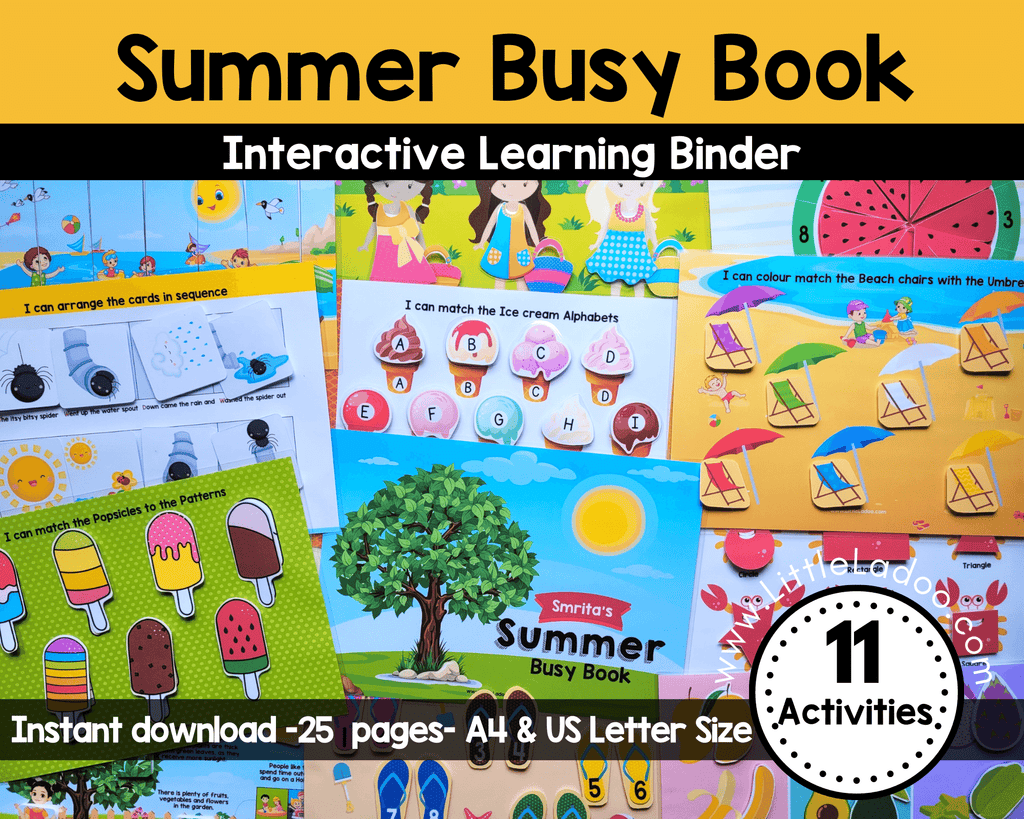 Summer Busy Book Printable {11 Activities} – LittleLadoo