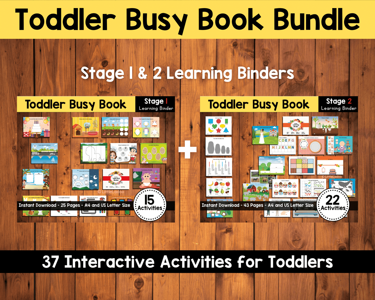 Toddler Busy Book Combo { 37 Activities } – LittleLadoo