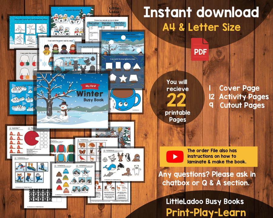 Winter Busy Book {11 Activities} – LittleLadoo