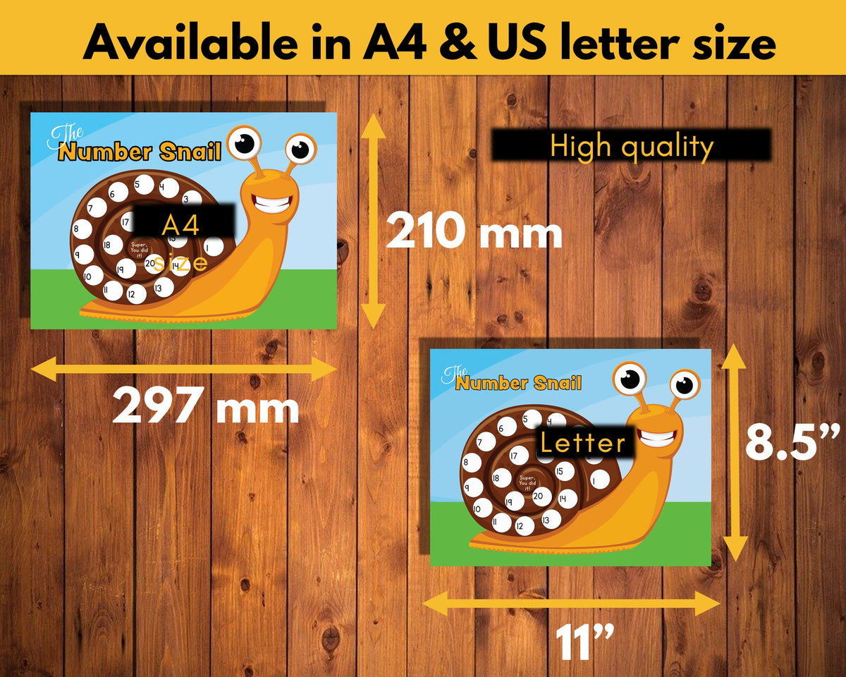 Snail Number Matching Game – LittleLadoo