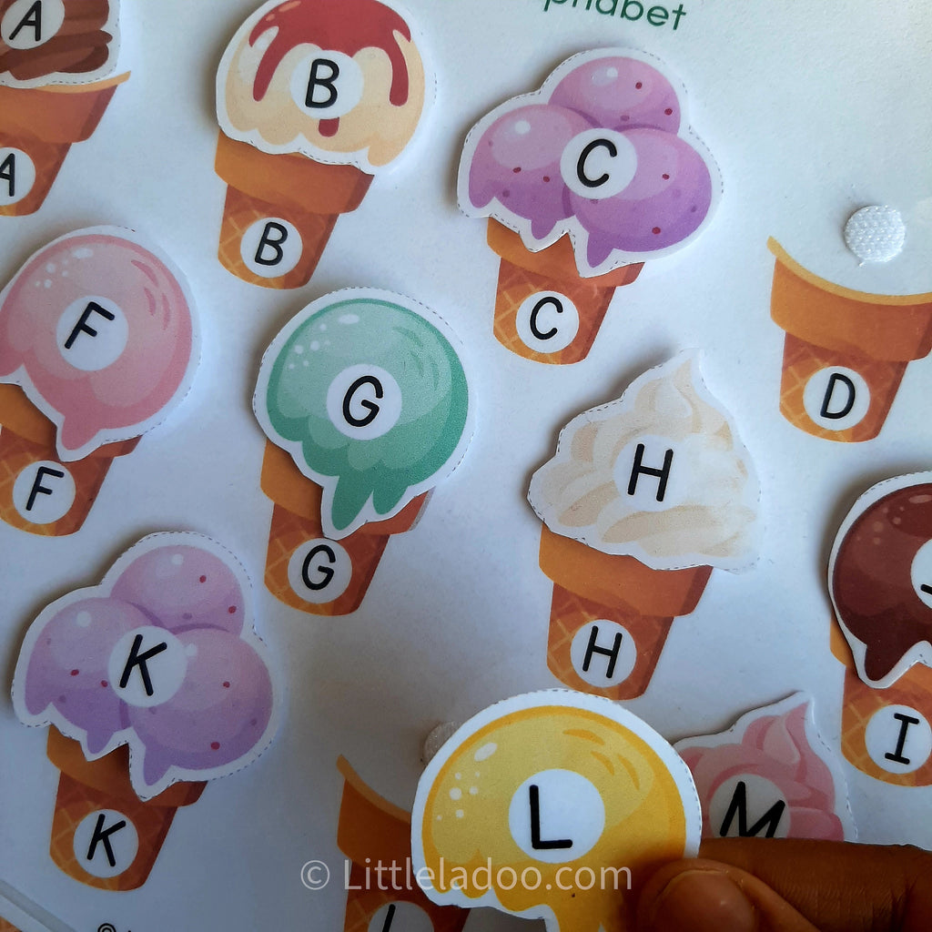 Ice cream Alphabet Matching Printable {8 pages} – LittleLadoo
